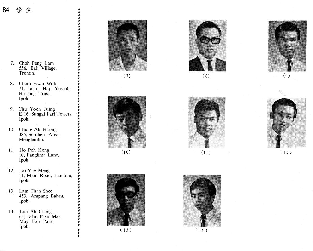 1970 Sam Tet School Magazine Index